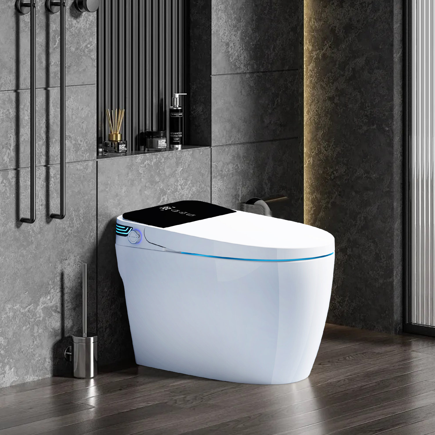 BCAN Smart Toilet with Tankless Bidet Wash, Auto Open Lid, 1.28 Gallons ...