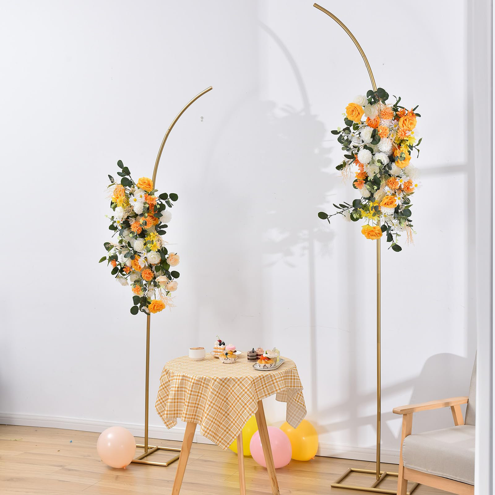 The Party Aisle Metal Wedding Arch Stand,Set Of 2 Curved Top Arch ...
