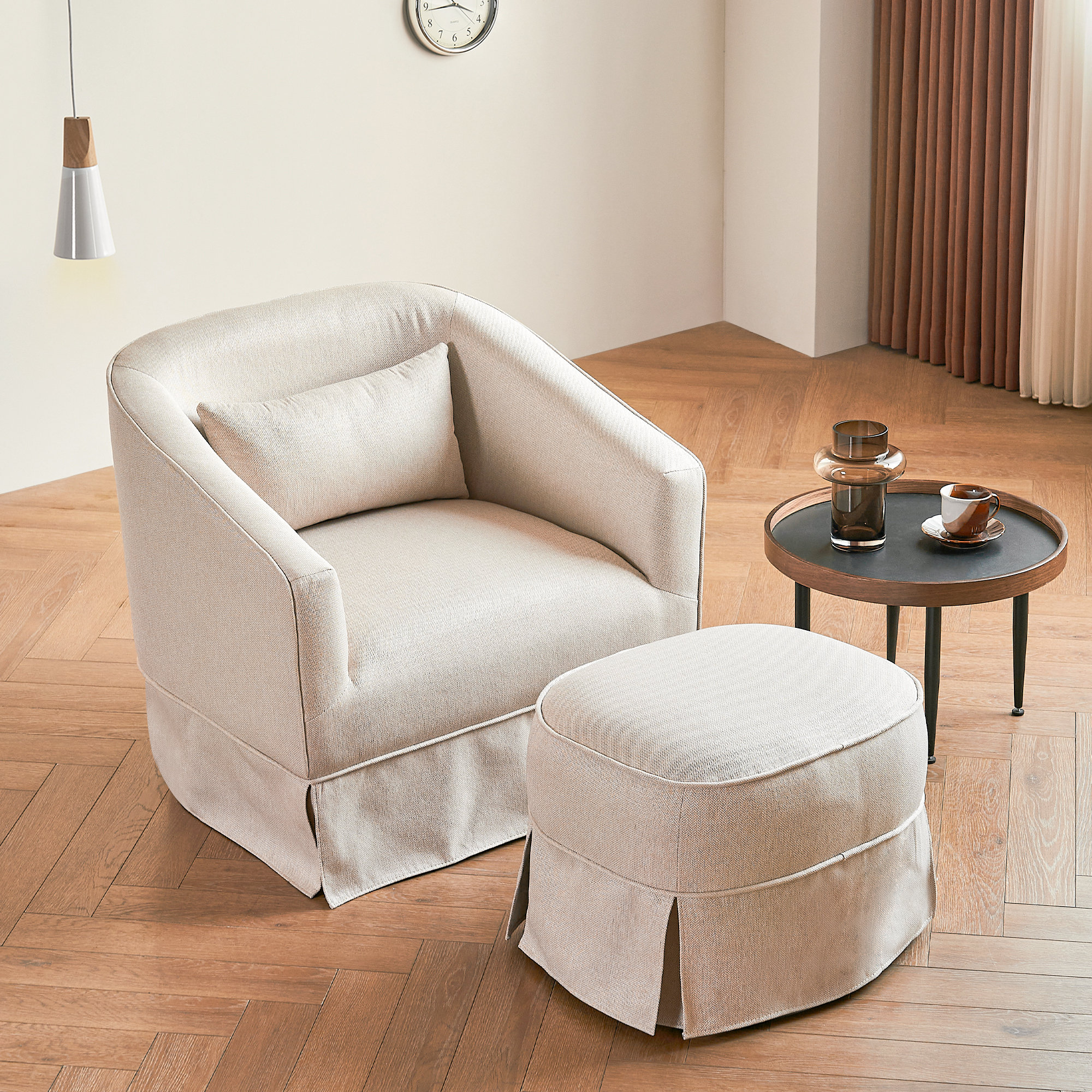 Hokku Designs Primus 360 Degrees Swivel Upholstered Sofa Chair with ...