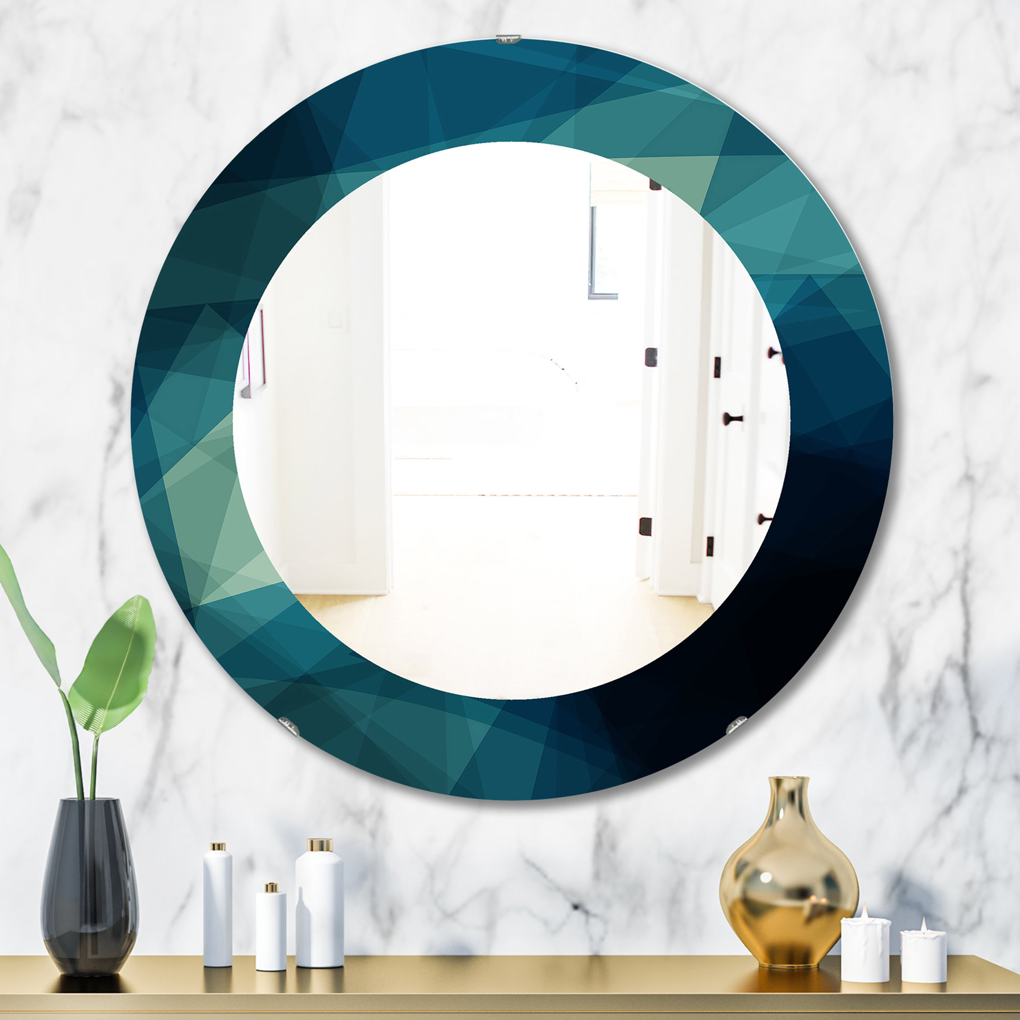 East Urban Home Shades Of Blue - Modern Mirror | Wayfair