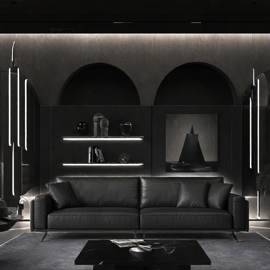 Walkoly Modern Simple Black In line Sofa | Wayfair