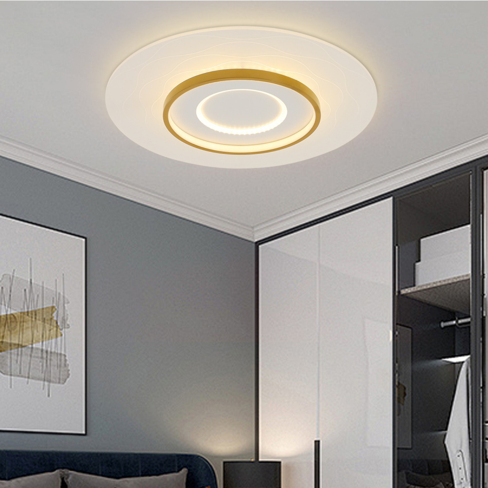 Ivy Bronx 24" Modern Minimalist Round Dimmable Led Ceiling Light With ...
