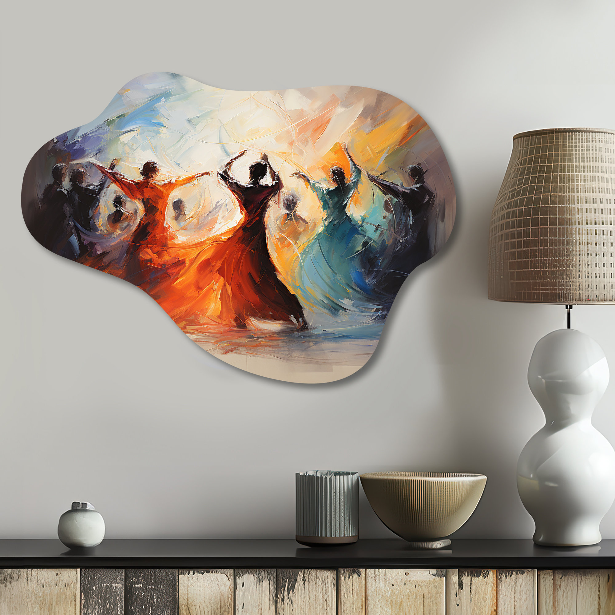 Lark Manor™ Soulful Dancing I - Dance Cloud Shape Asymmetric Metal Wall ...
