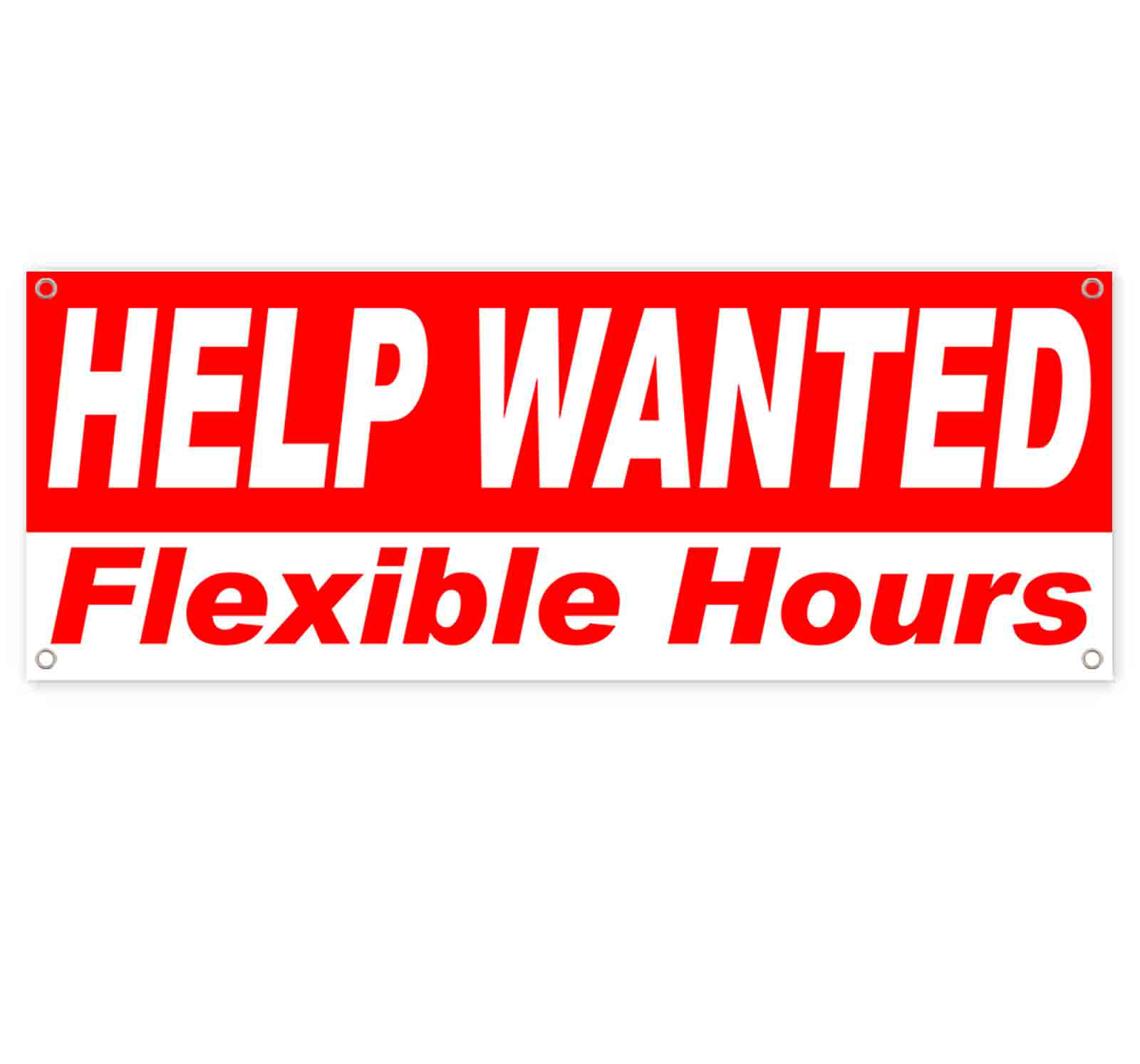 Trinx Janilee Help Wanted Flexible Hours Banner 13 oz Non-Fabric Heavy ...