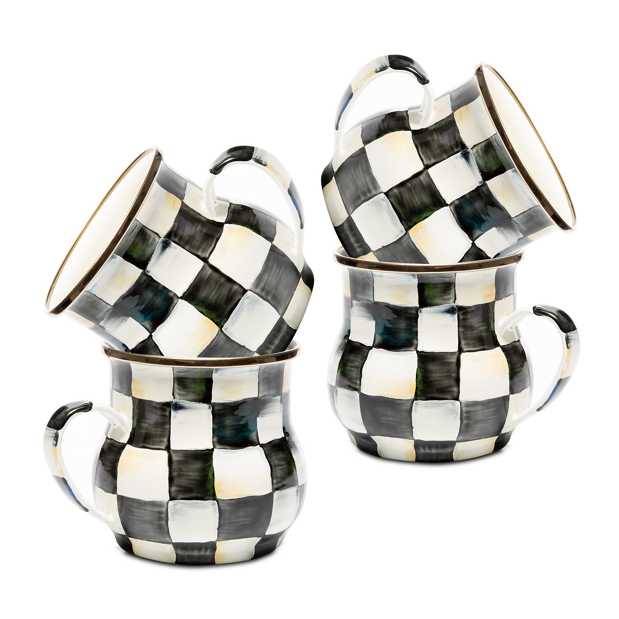 MacKenzie Childs Check Mugs | Wayfair