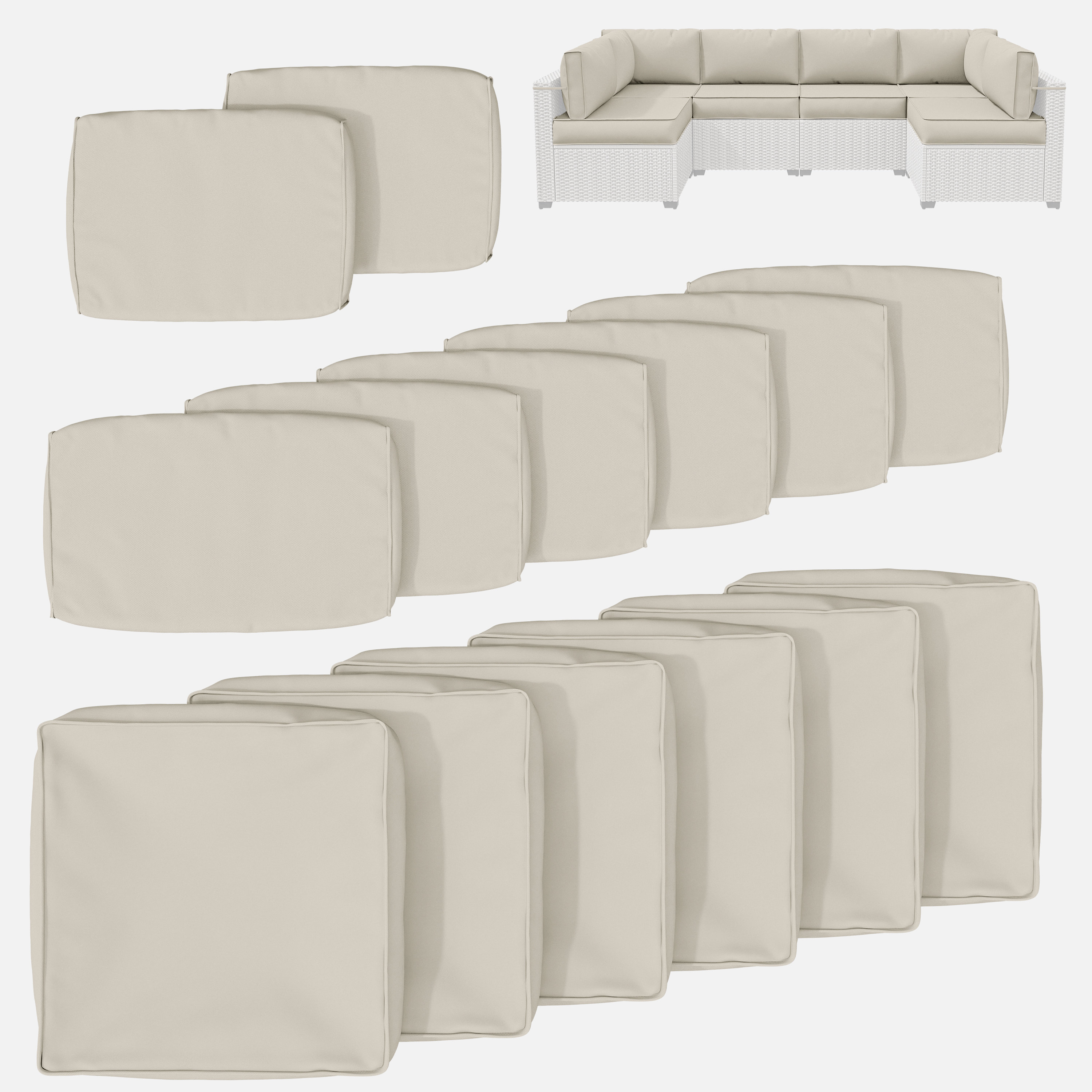 Barry Room 14-Piece Outdoor Seating Group Cushion Cover, Only Covers ...