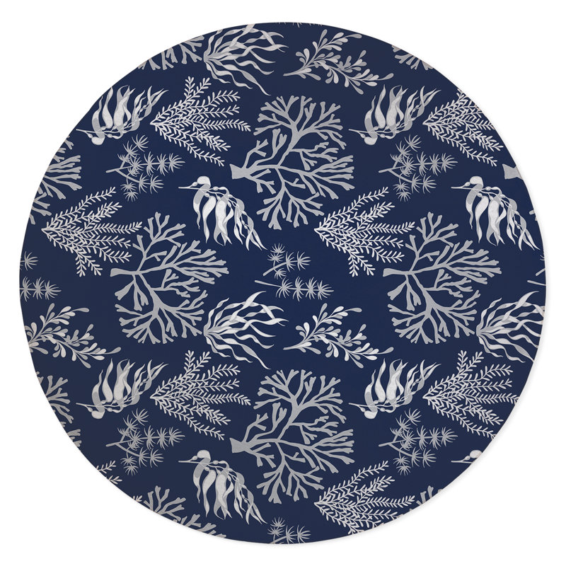 KAVKA DESIGNS Round Sea Round 5' Cotton Area Rug | Wayfair