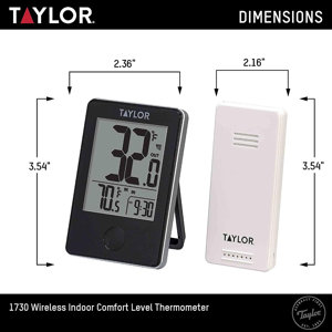 Taylor Wireless Digital Indoor/Outdoor Thermometer with Remote Sensor ...