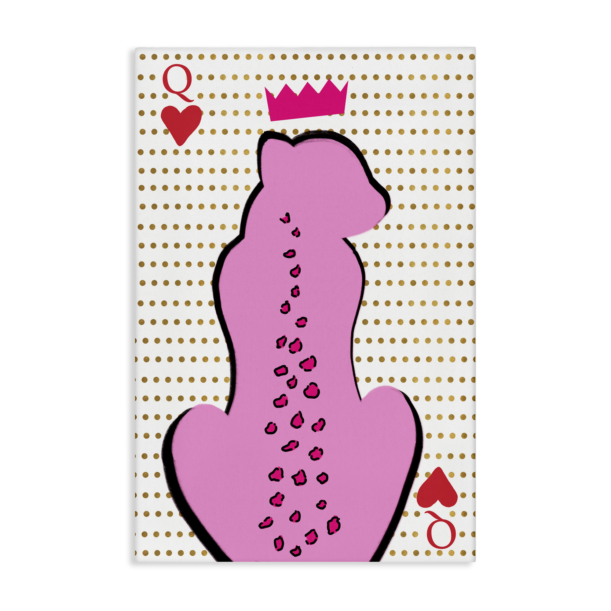 Stupell Industries Queen of Hearts Leopard Canvas Wall Art by Ann Quach ...
