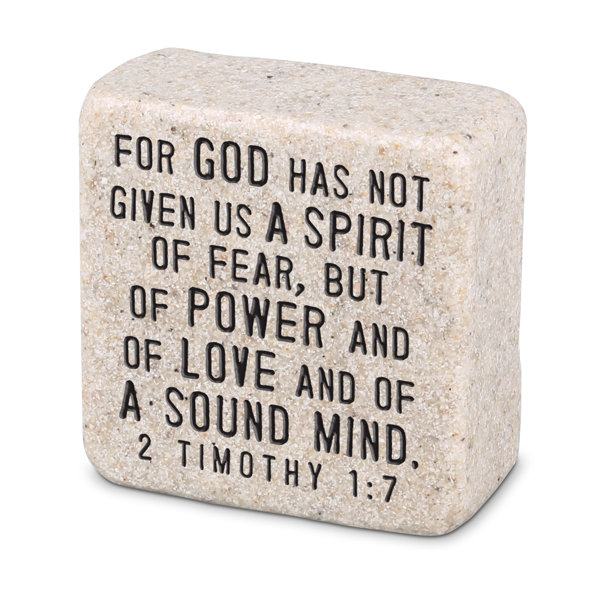 Trinx Henesis Tabletop Scripture Stone Fearless 2.25H & Reviews | Wayfair