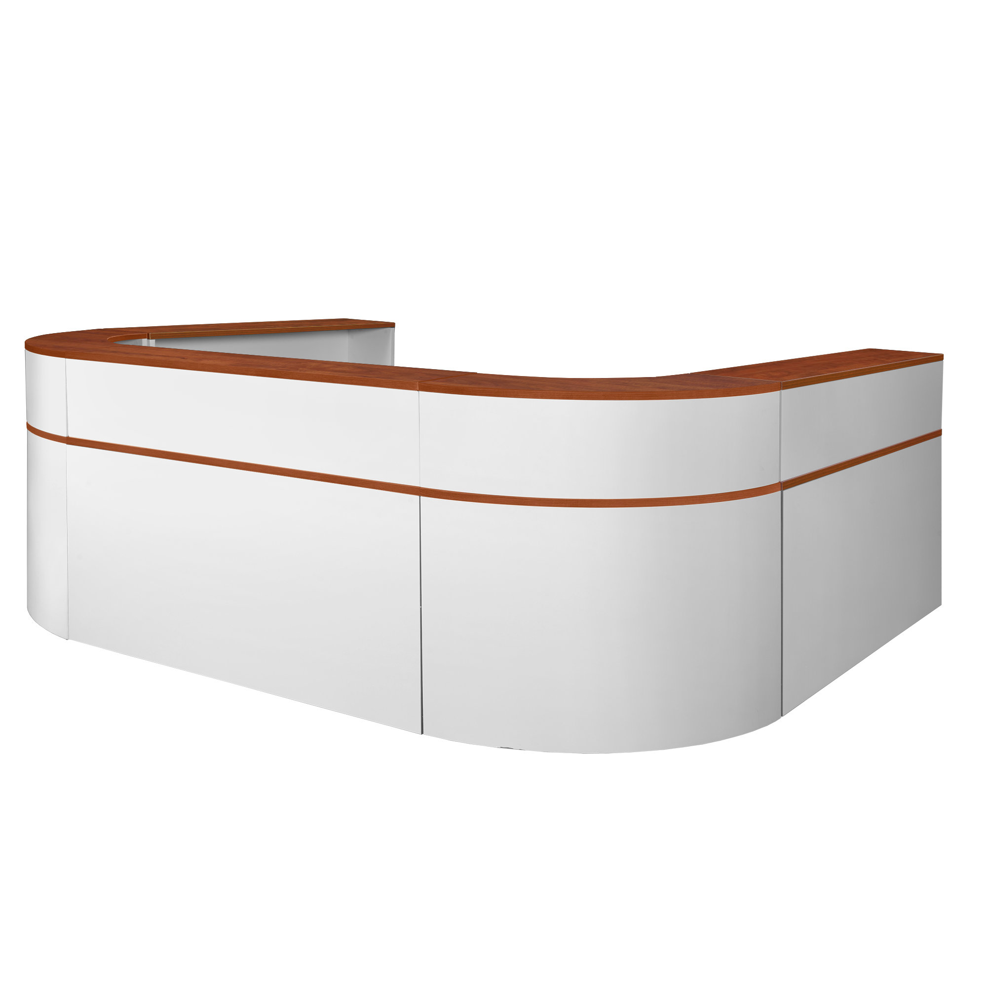 Inbox Zero Legacy Double Full Pedestal Curved U-Shaped Reception Desk ...