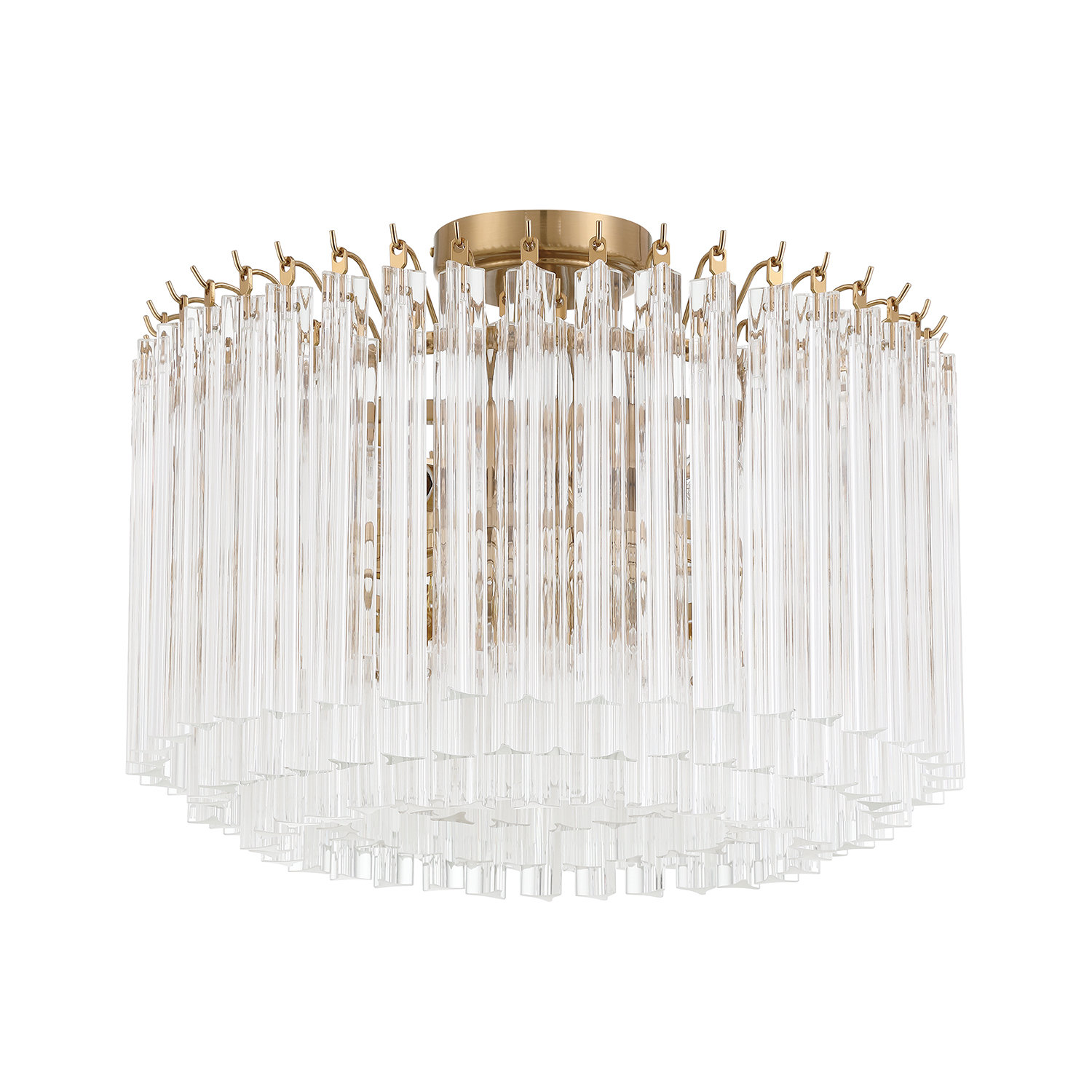 Libby Langdon for Crystorama Lofton 5 Light Polished Nickel Semi Flush ...