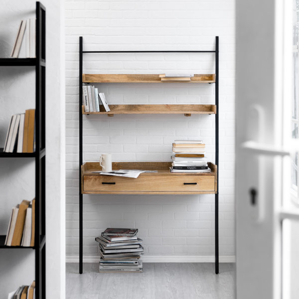 AllModern Innes Solid Wood Top Metal Base Leaning / Ladder Desk ...