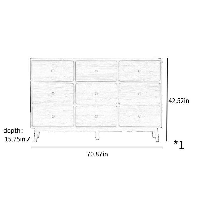 Atta Avenue Nine Drawer Sideboard Cabinet | Wayfair