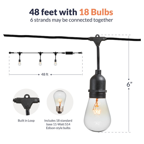Joss & Main Taft Outdoor 15 - Bulb 576'' Plug-in String Light & Reviews ...