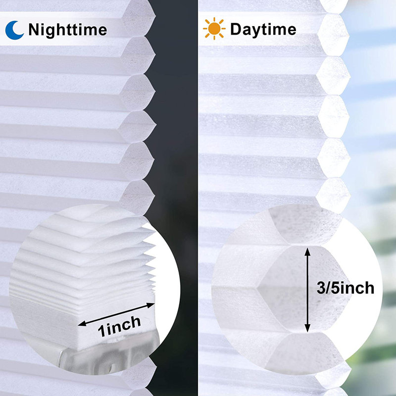 Symple Stuff No Tools No Drill Cordless Light Filtering Cellular Shades ...