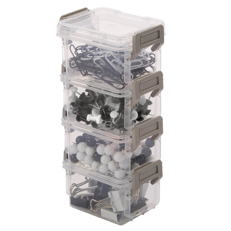 Simplify 4 Pack 5oz Stackable Storage Boxes | Wayfair