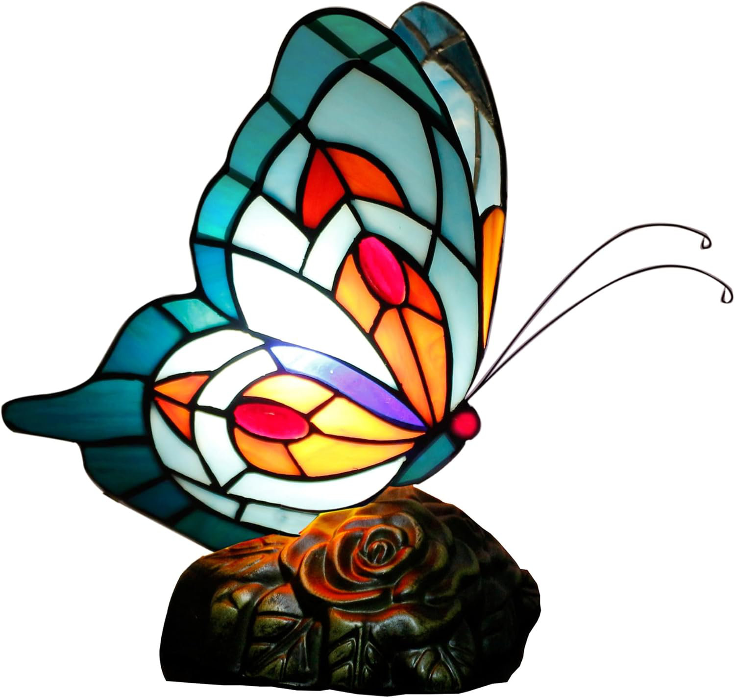 Bloomsbury Market Tiffany Style Butterfly Accent Lamp - Stained Glass ...