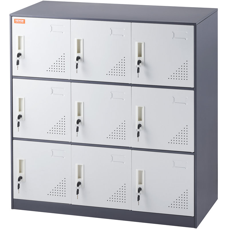 VEVOR Metal 3 - Tier 35.4'' Employee Locker with Built In Key Lock ...
