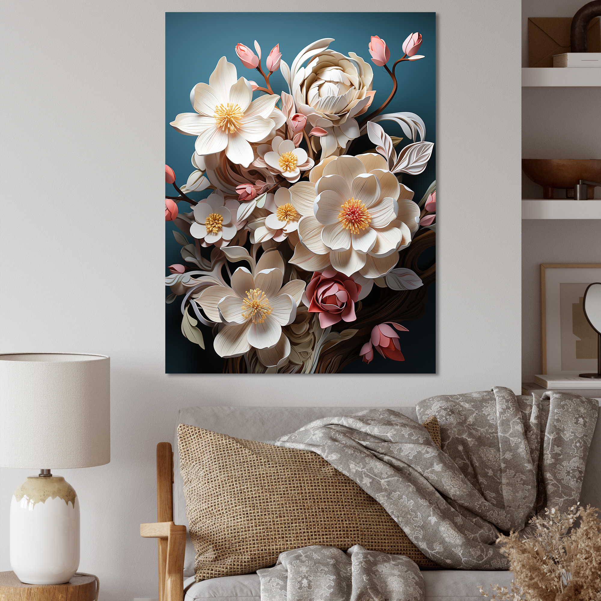 Winston Porter Sumptuous Magnolia Flowers | Wayfair