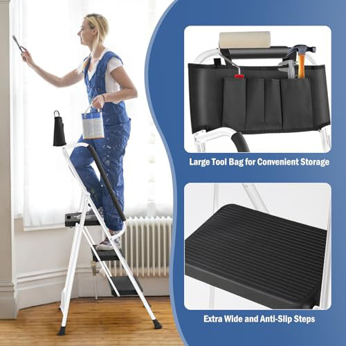 WFX Utility™ 3 - Step Steel Folding Step Ladder | Wayfair