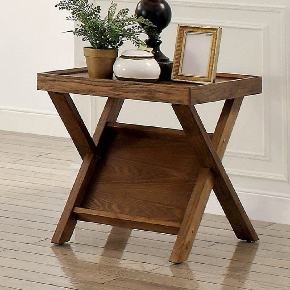Latitude Run® Hermine Cross Legs End Table | Wayfair