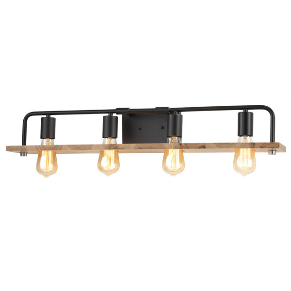 Williston Forge Dureen 4-Light Matte Black Vanity Light | Wayfair