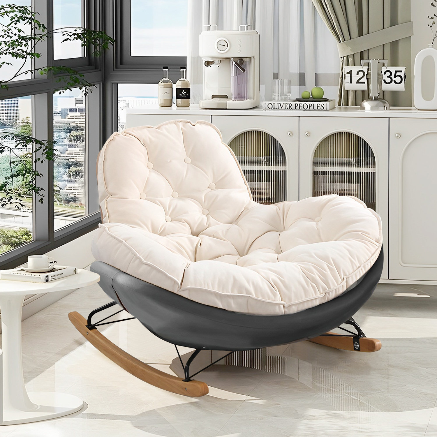 Everly Quinn Alvesta Upholstered Rocking Chair | Wayfair