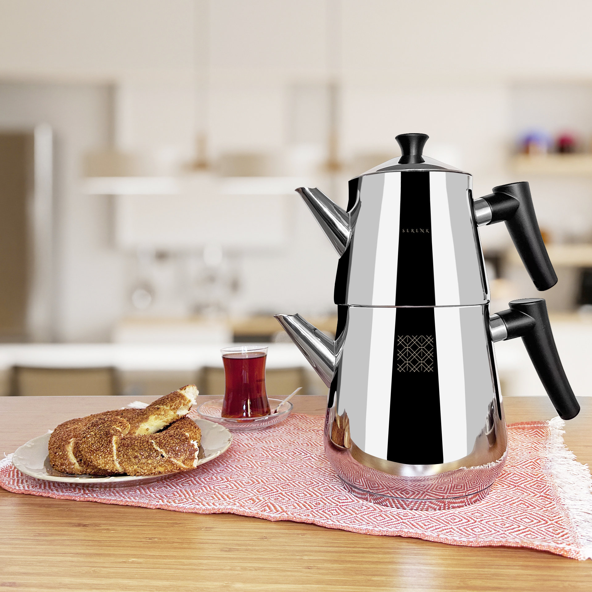 Latitude Run® Serenk Stainless Steel Double Teapot Set Turkish ...