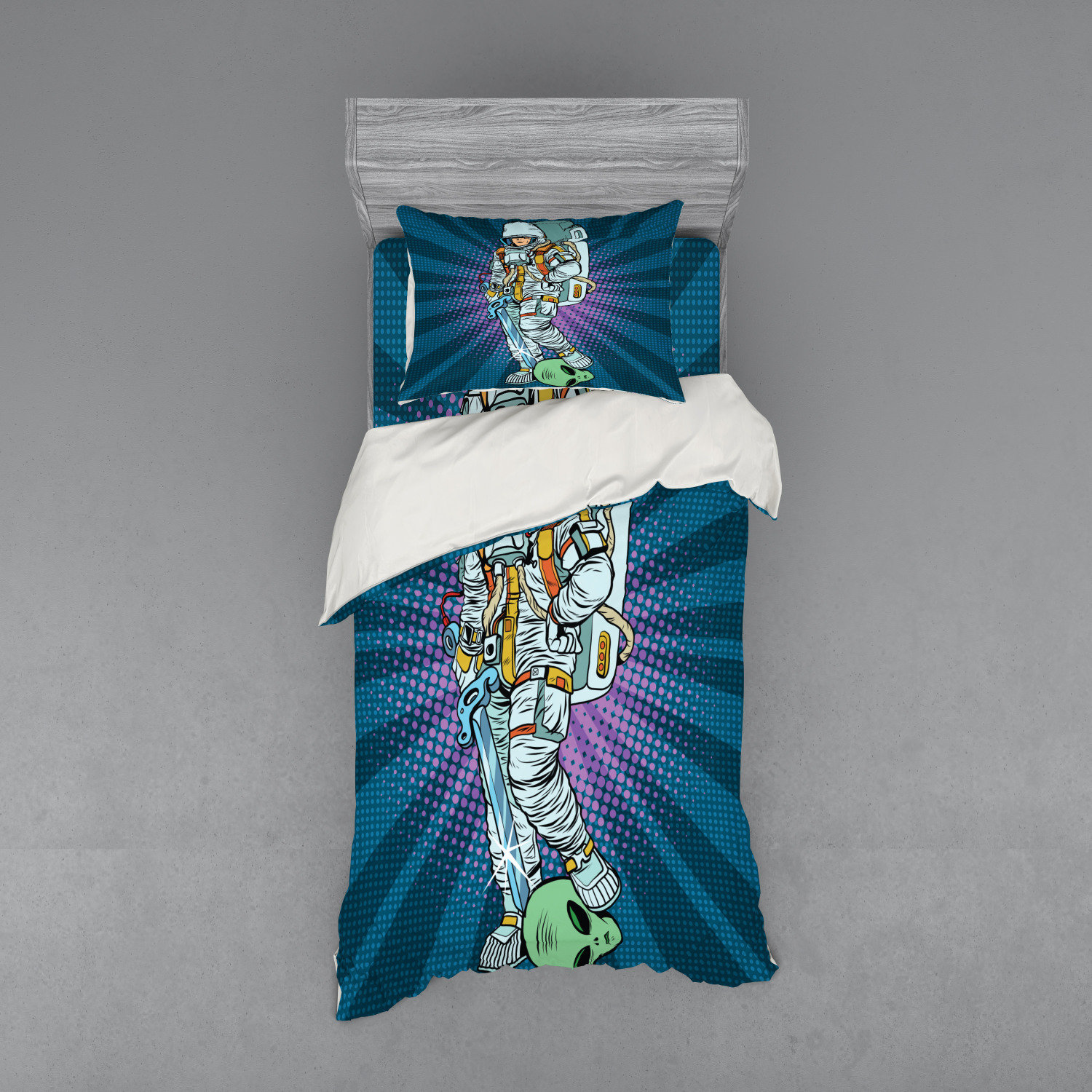 Ambesonne Dark Blue Microfiber Duvet Cover Set | Wayfair