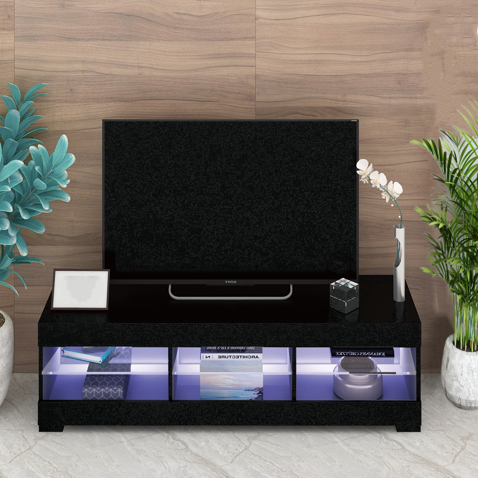 Wrought Studio™ Tv Stand Entertainment Center With Open Storage Shelf ...