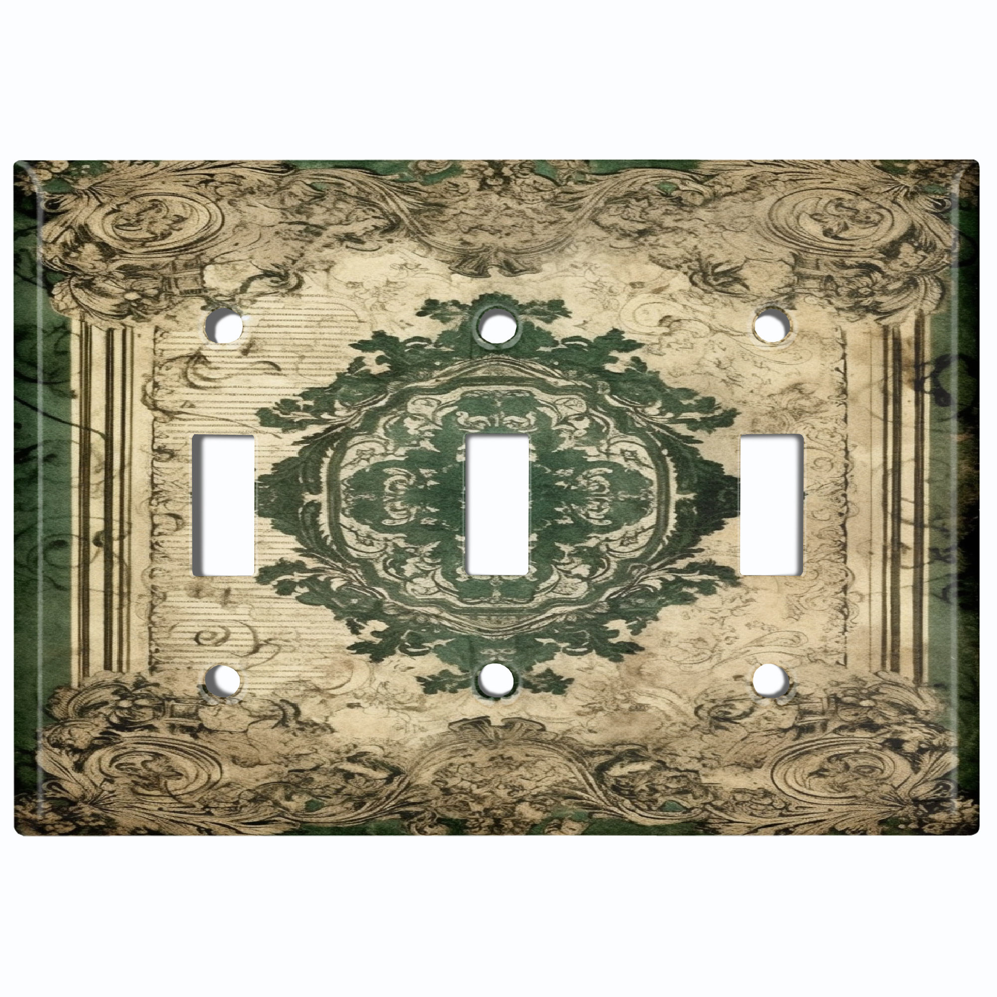 WorldAcc Metal Light Switch Plate Outlet Cover (Elegant Biege Damask ...