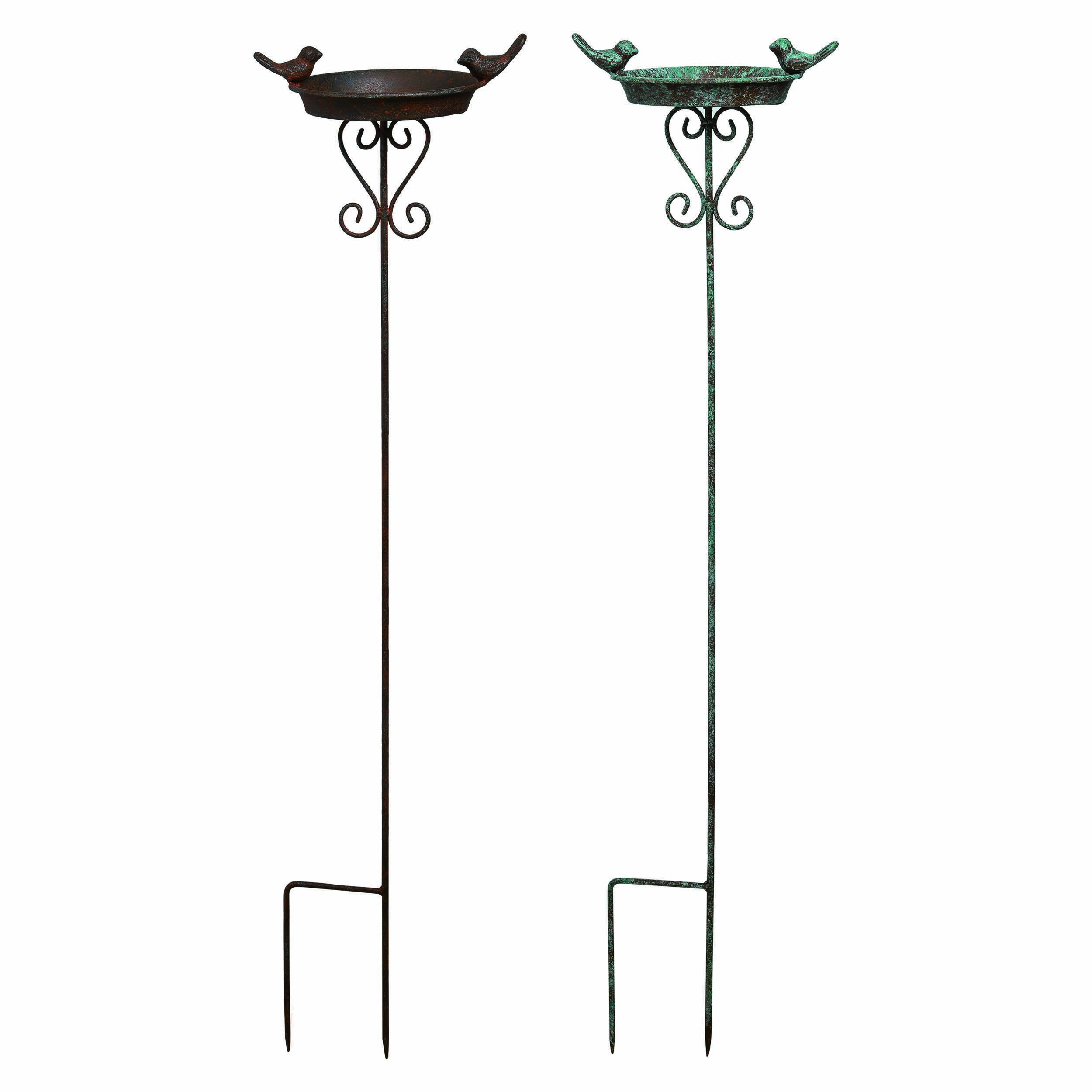 Winston Porter Metal 33.5 in. Spring Sienna Bird Puddler Yardstake Set ...