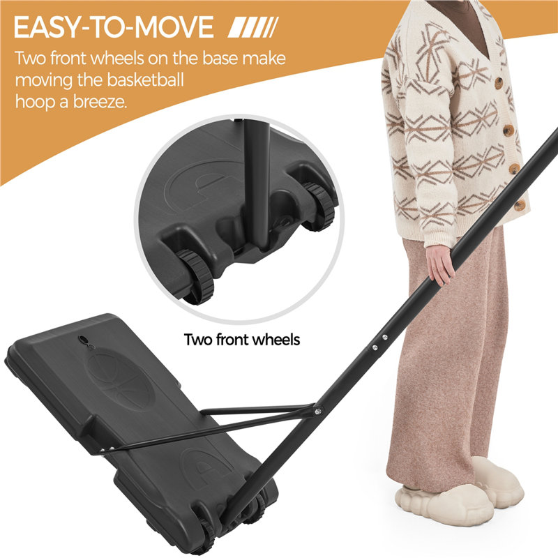 Yaheetech Height Adjustable Portable Metal Full-Size Basketball Hoop ...