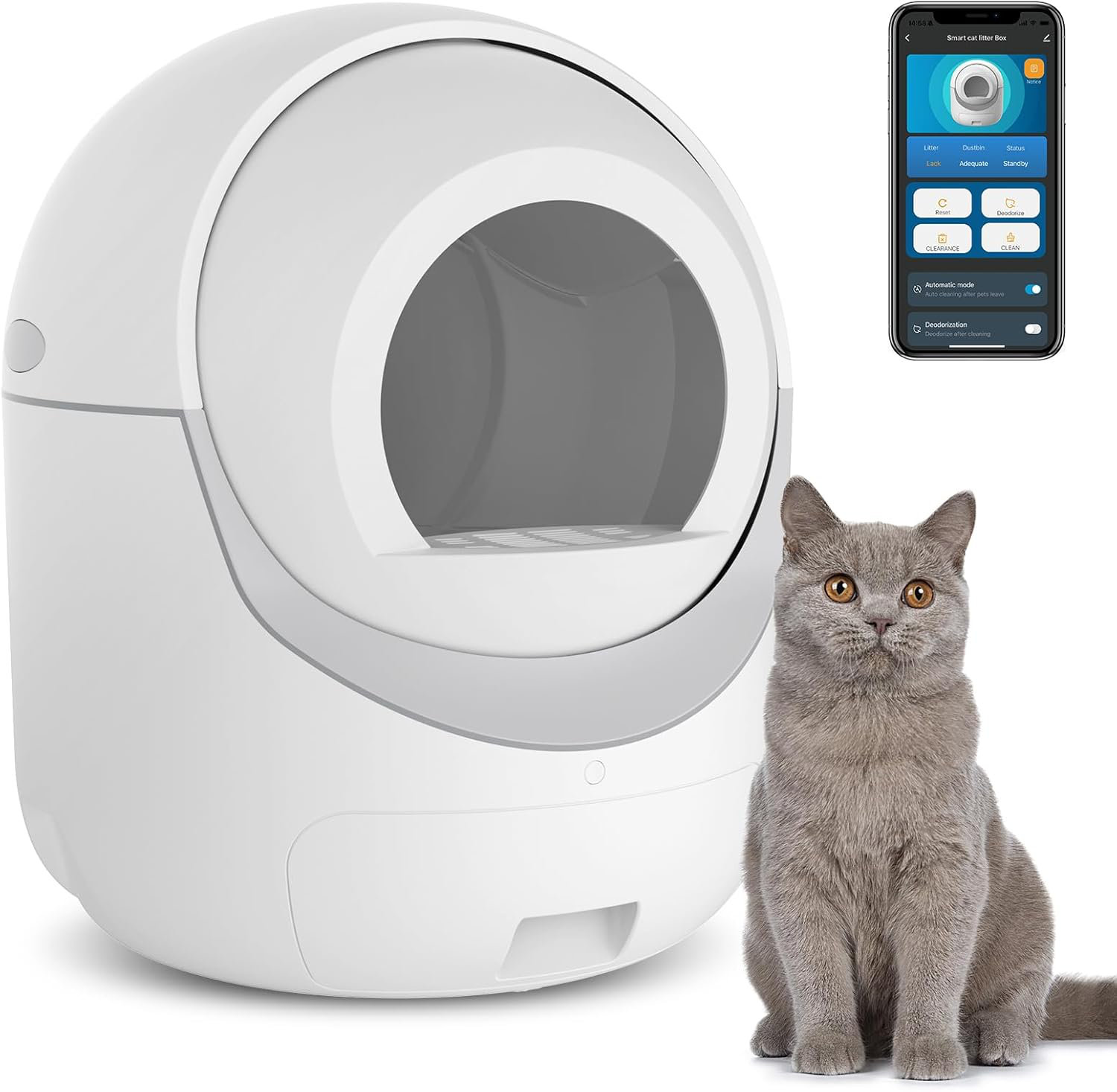 Tucker Murphy Pet™ Self Cleaning Litter Box, Automatic Litter Box,App ...