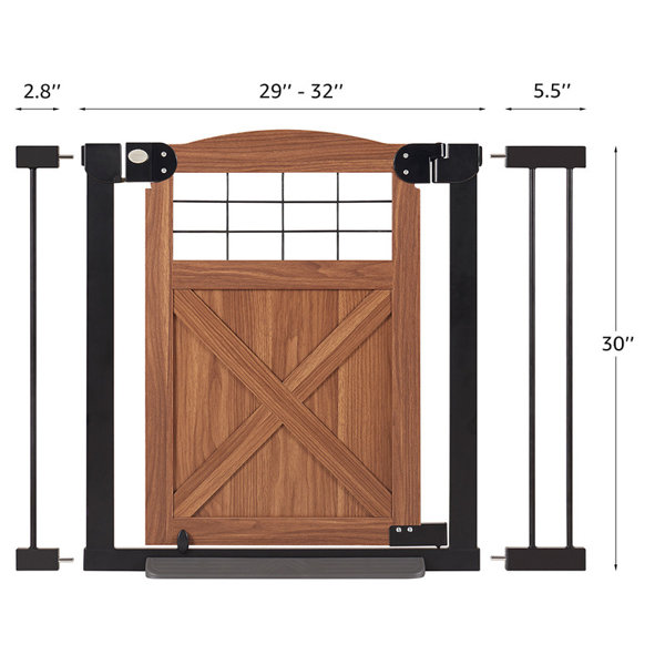 Archie & Oscar™ Barn Door Dog Gate, Anti-Kick Pet Gate with Walk ...