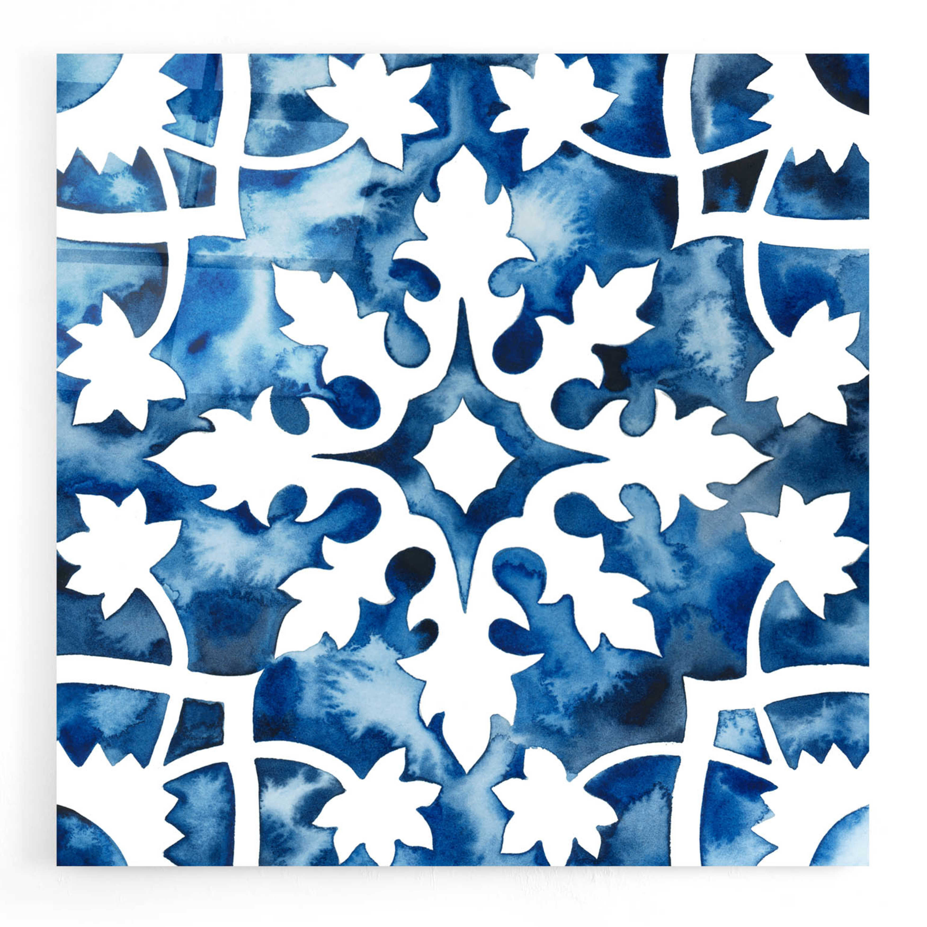 Bungalow Rose Cobalt Tile V Cobalt Tile V by Grace Popp - Unframed ...