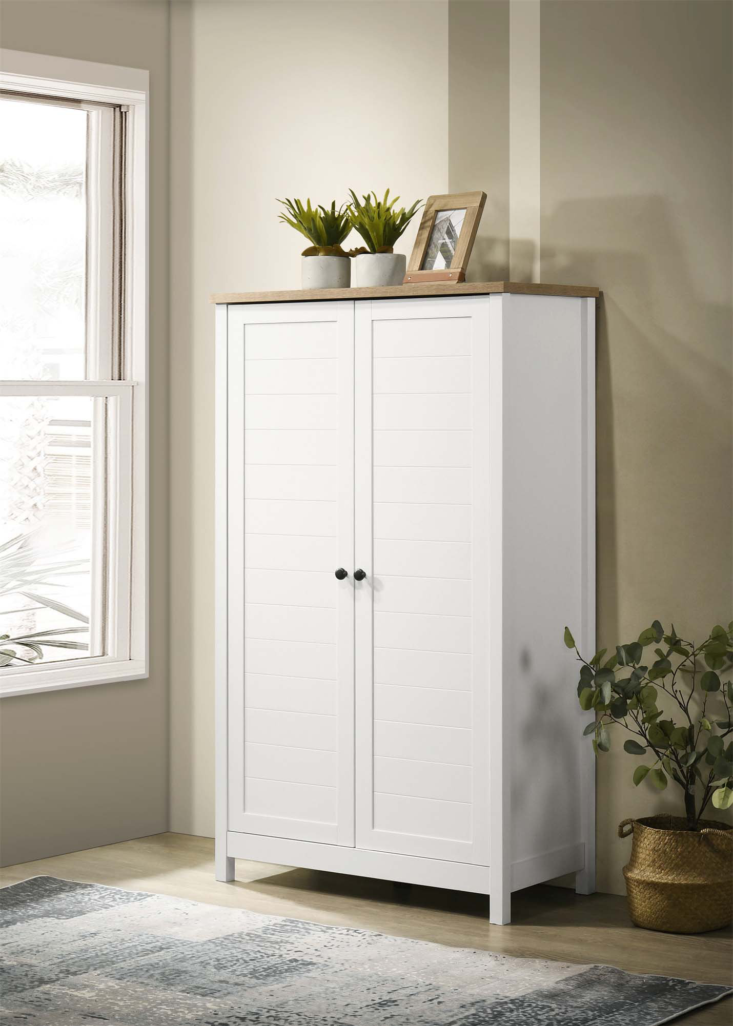 Lark Manor™ Claire Storage Cabinet With Oak Accent Finish And Framed ...