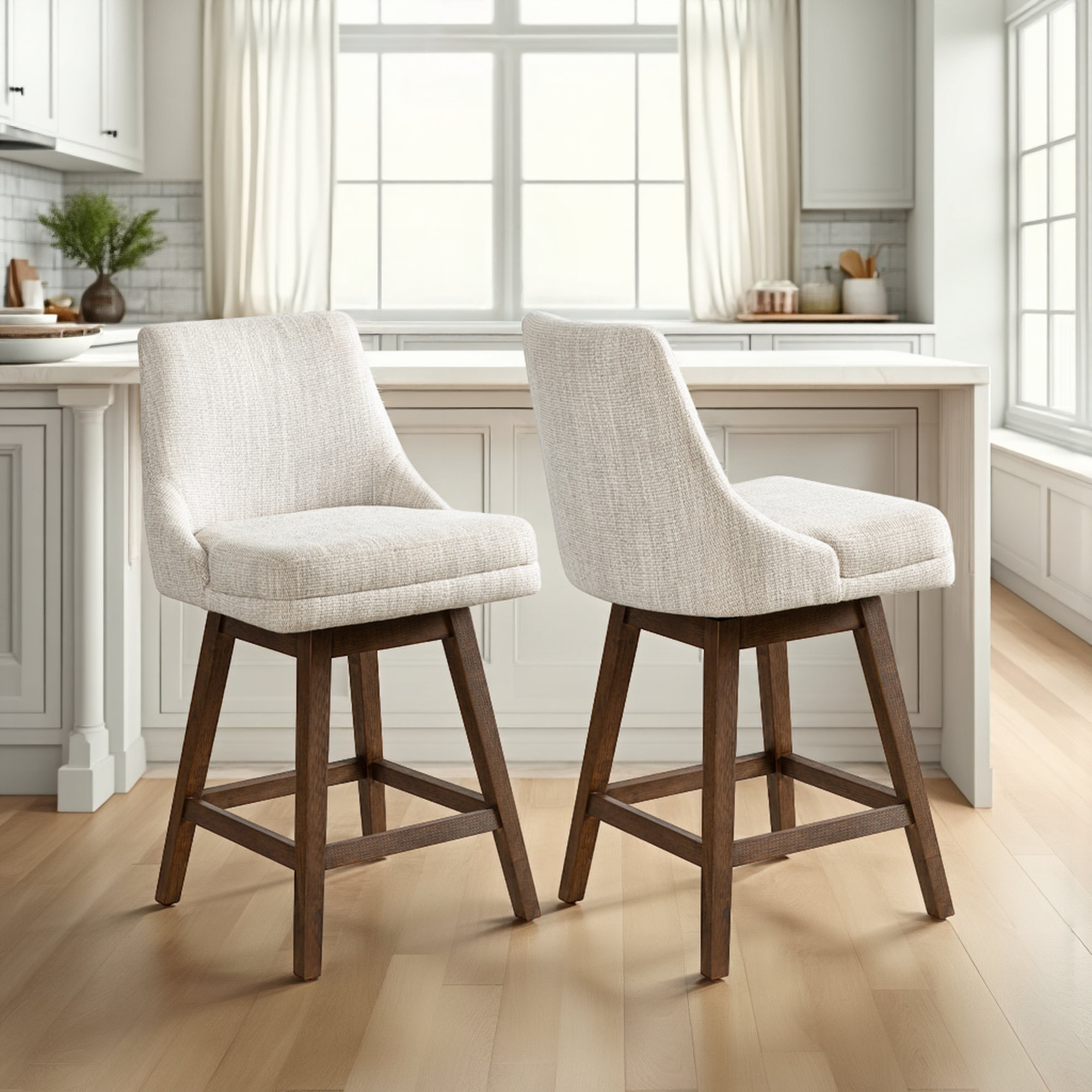 Armen Living Branson Solid Wood Upholstered Counter Height Or Bar ...