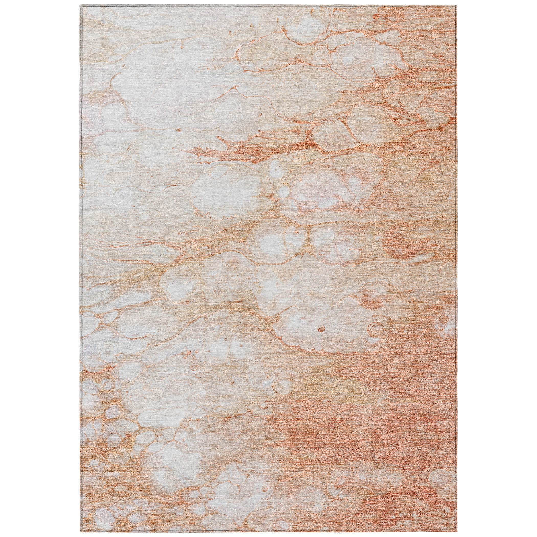 HomeRoots 8' X 10' Copper Beige And Silver Abstract Washable Indoor ...