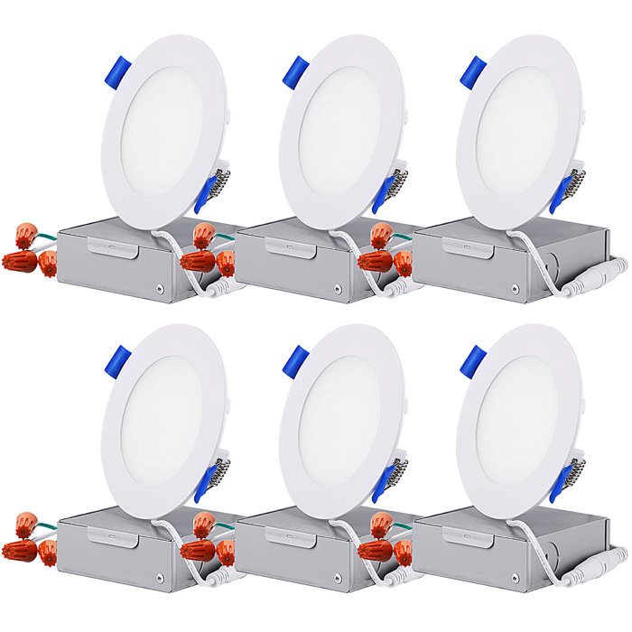 TORCHSTAR 4 Inch LED Dimmable Remodel Slim Recessed Light with J-Box ...