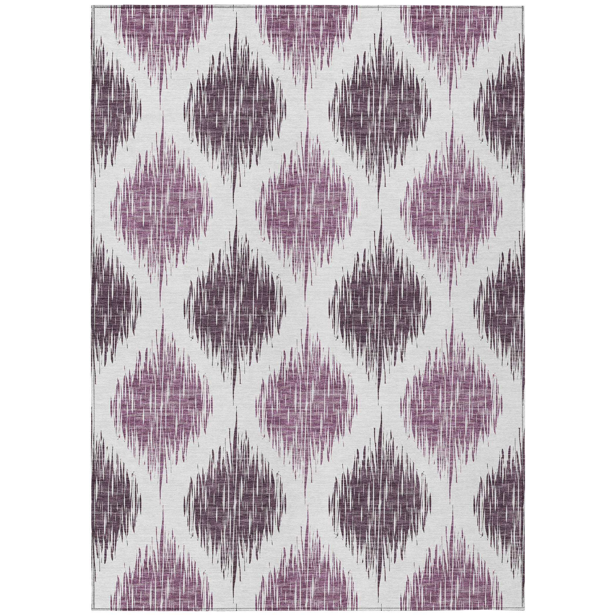 HomeRoots 3' X 5' Ivory Ikat Washable Indoor Outdoor Area Rug | Wayfair