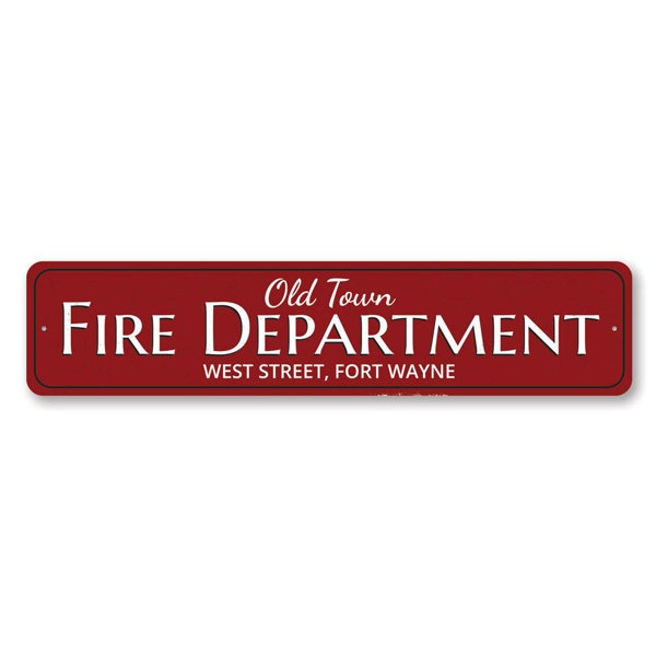 Lizton Sign Shop, Inc Old Town Fire Department Aluminum Sign | Wayfair