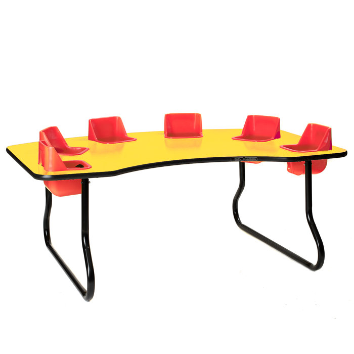 Toddler Tables Laminate Adjustable Novelty 6 Students Activity Table ...