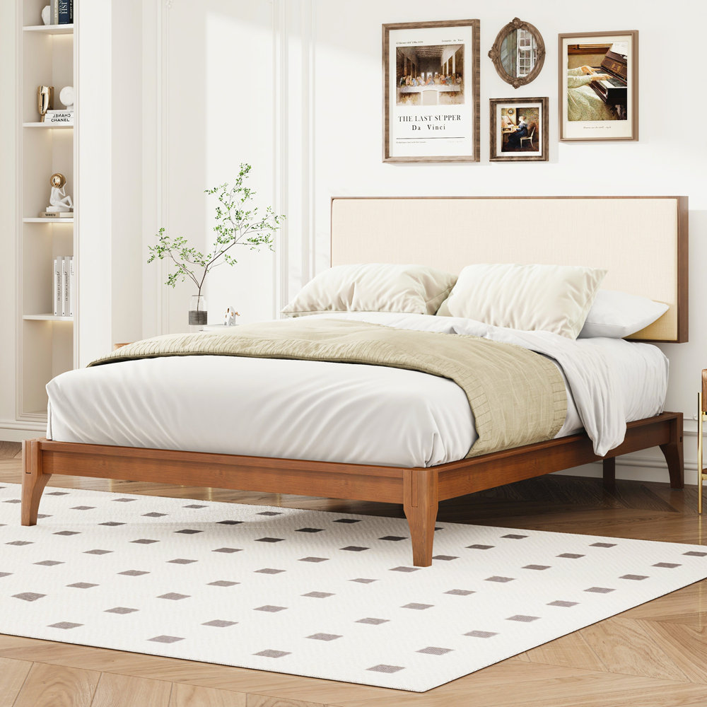 Latitude Run® Solid Dry Bamboo Wood 12 Inch Platform Bed, with Bamboo ...