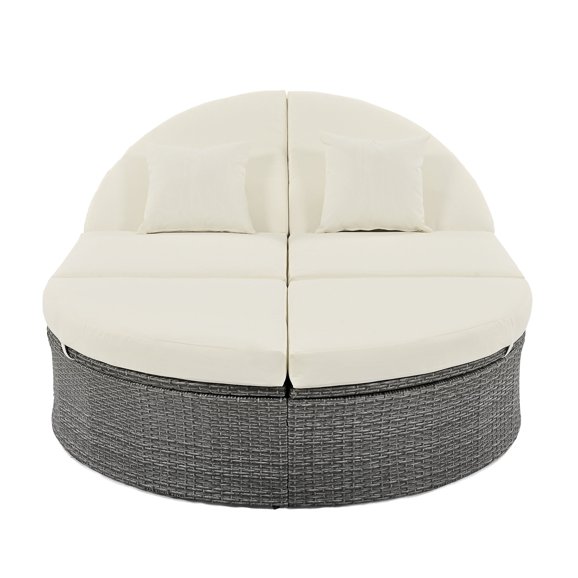 Latitude Run® Outdoor Sun Bed Patio 2-Person Daybed with Cushions and ...