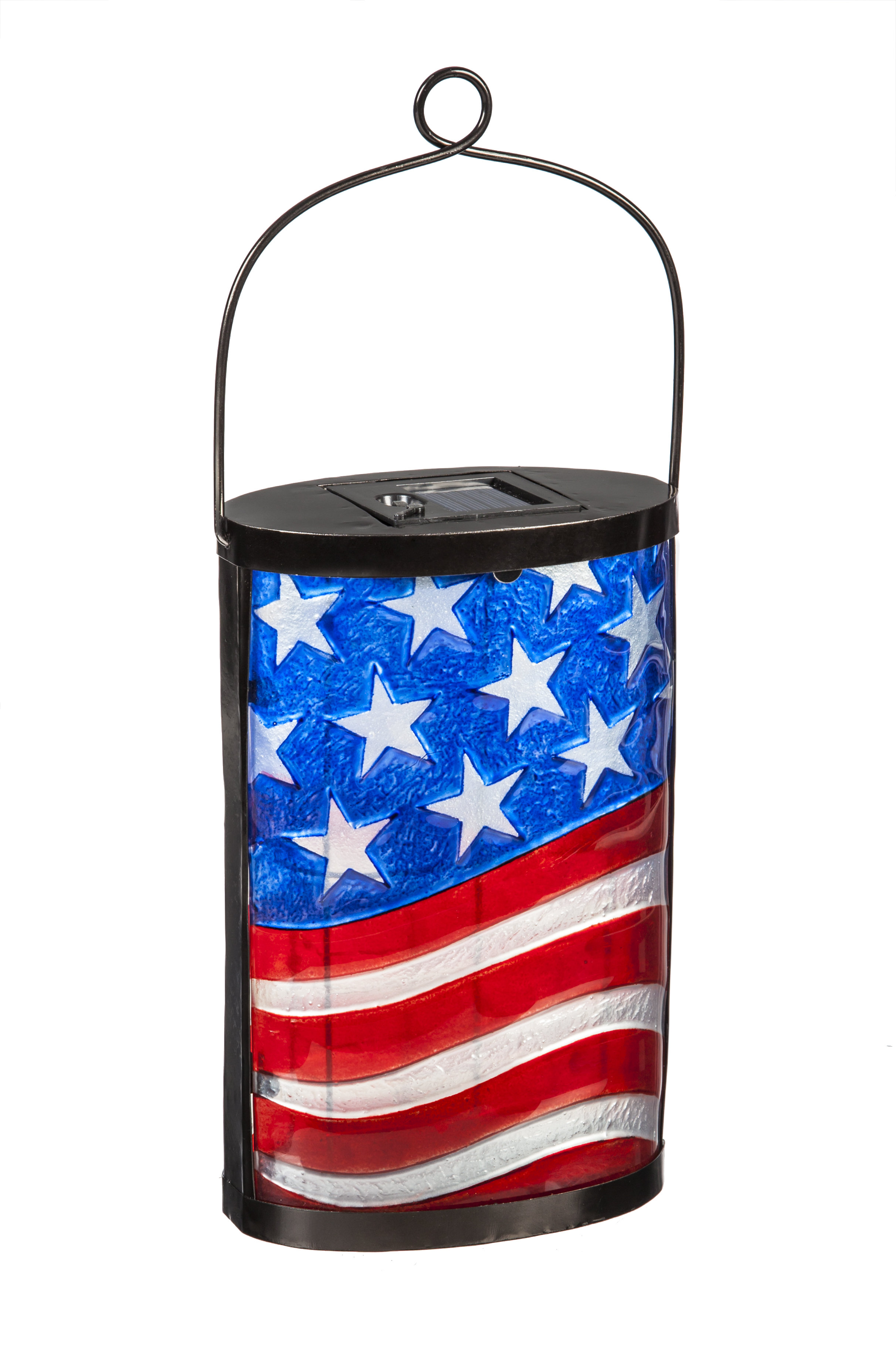 Evergreen Enterprises, Inc Stripe Patriotic Flag Blue/Red/White Solar ...