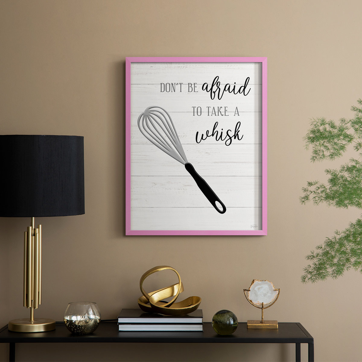 Trinx Take A Whisk Framed Print - Solid Wood | Wayfair