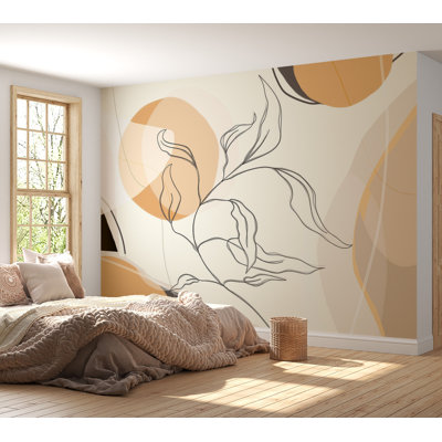 Lark Manor™ Peel & Stick Botanical Wall Mural - Leaves In Pastels | Wayfair