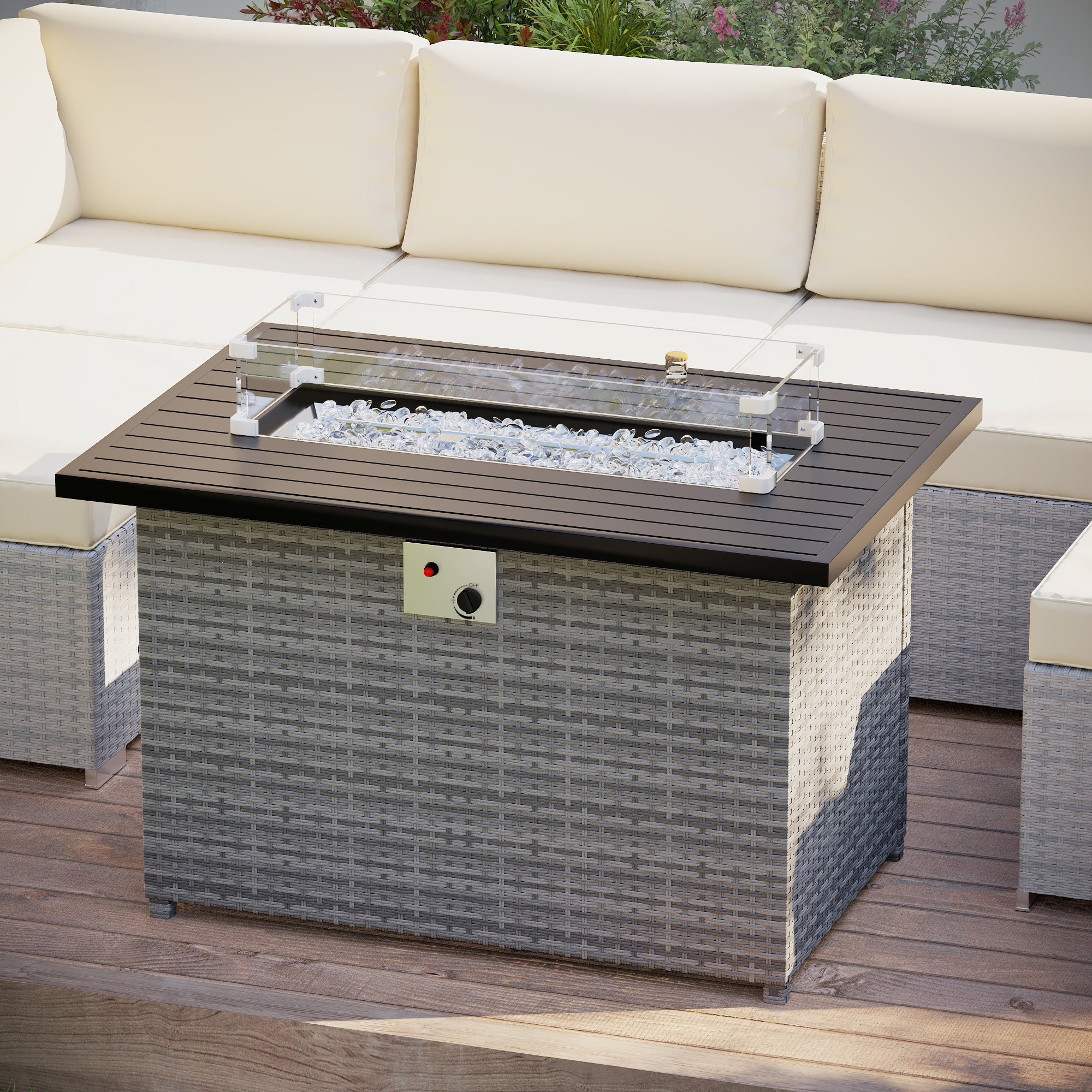 Latitude Run® Setebos 31'' H x 43'' W Stainless Steel Propane Outdoor ...